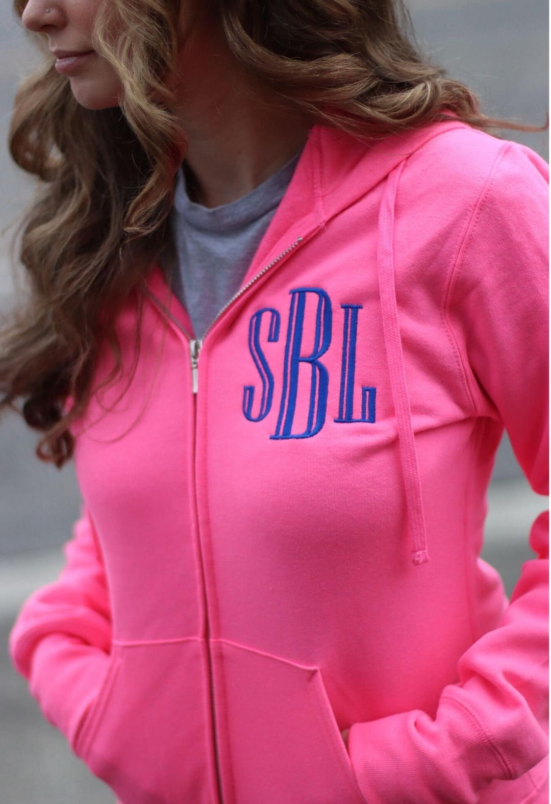 Personalized Sweater Jacket, Monogrammed Hoodie Sweatshirt, Full Zip ...