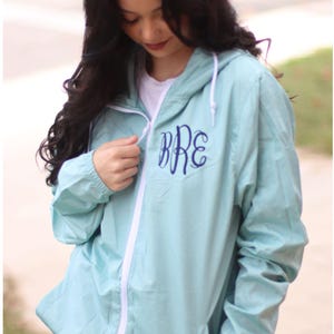 Monogrammed Rain Jacket, Personalized Rain Coat, Gifts for Her ...