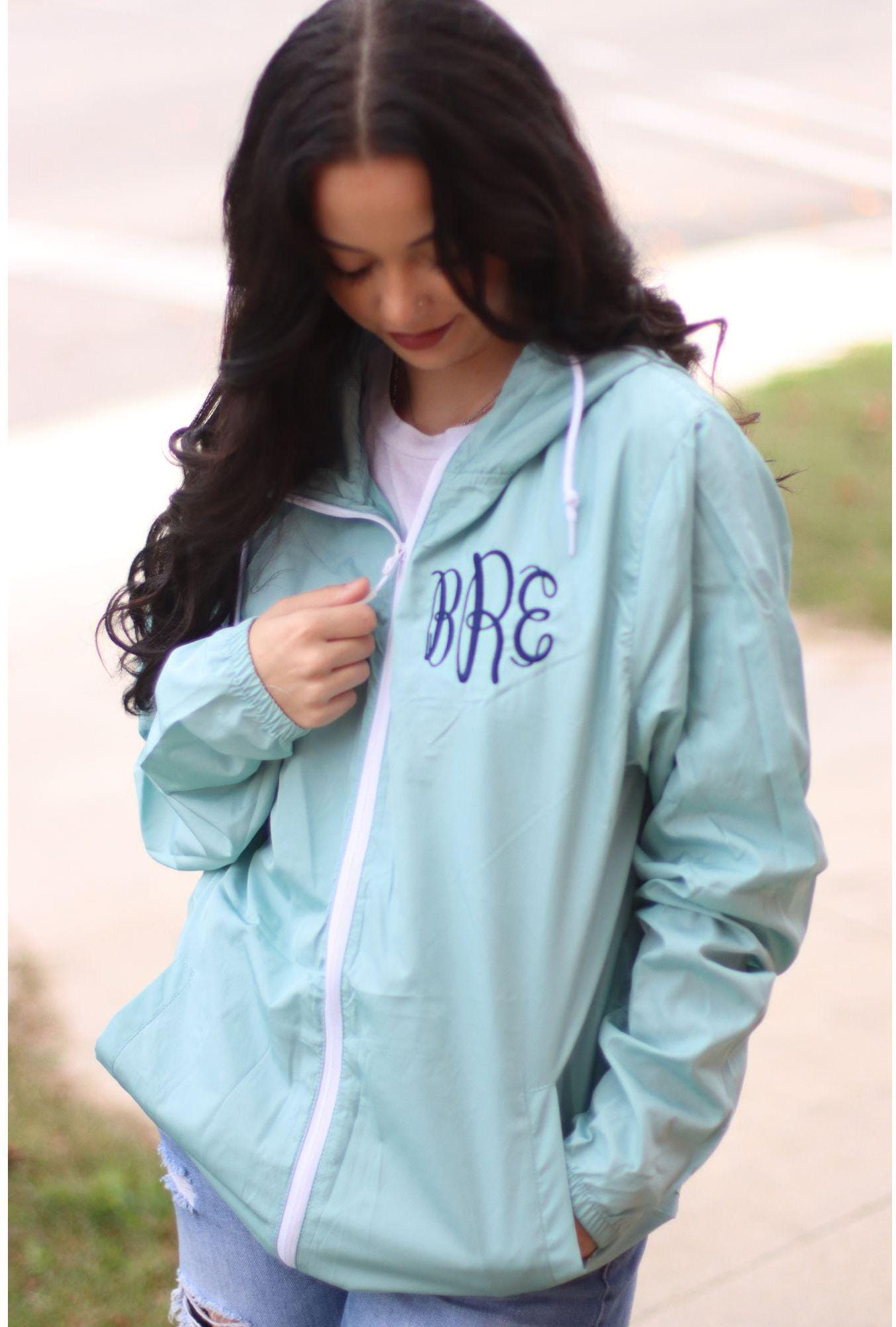 Monogrammed Rain Jacket, Personalized Rain Coat, Gifts for Her ...
