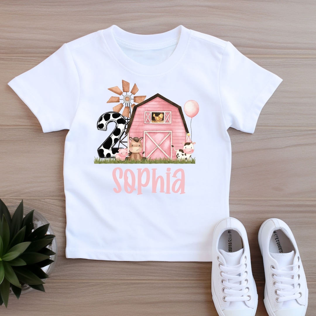 Birthday Farm Shirt, Girls Boys Barn Animals Birthday Shirt ...