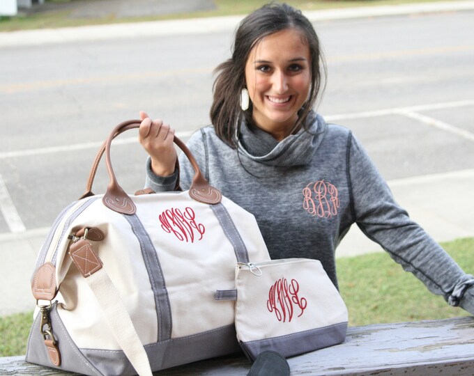 Monogrammed Nylon Overnight Bag Custom Monogram Weekender Bag ...