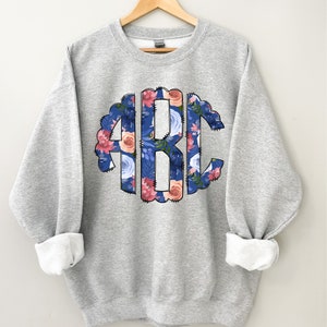 Monogram Sweatshirt, Monogrammed Crewneck, Personalized Sweater, Gifts ...
