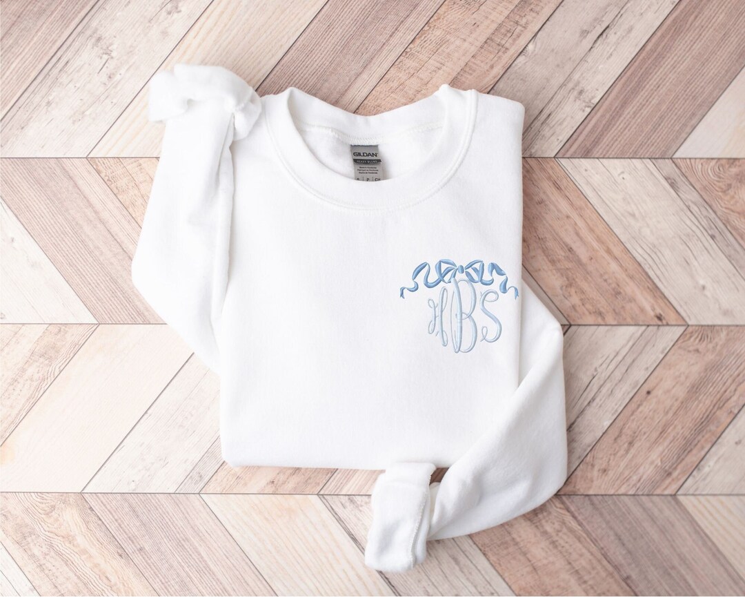 Bow Monogrammed Personalized Sweatshirt, Monogrammed Sweater, Gifts for ...