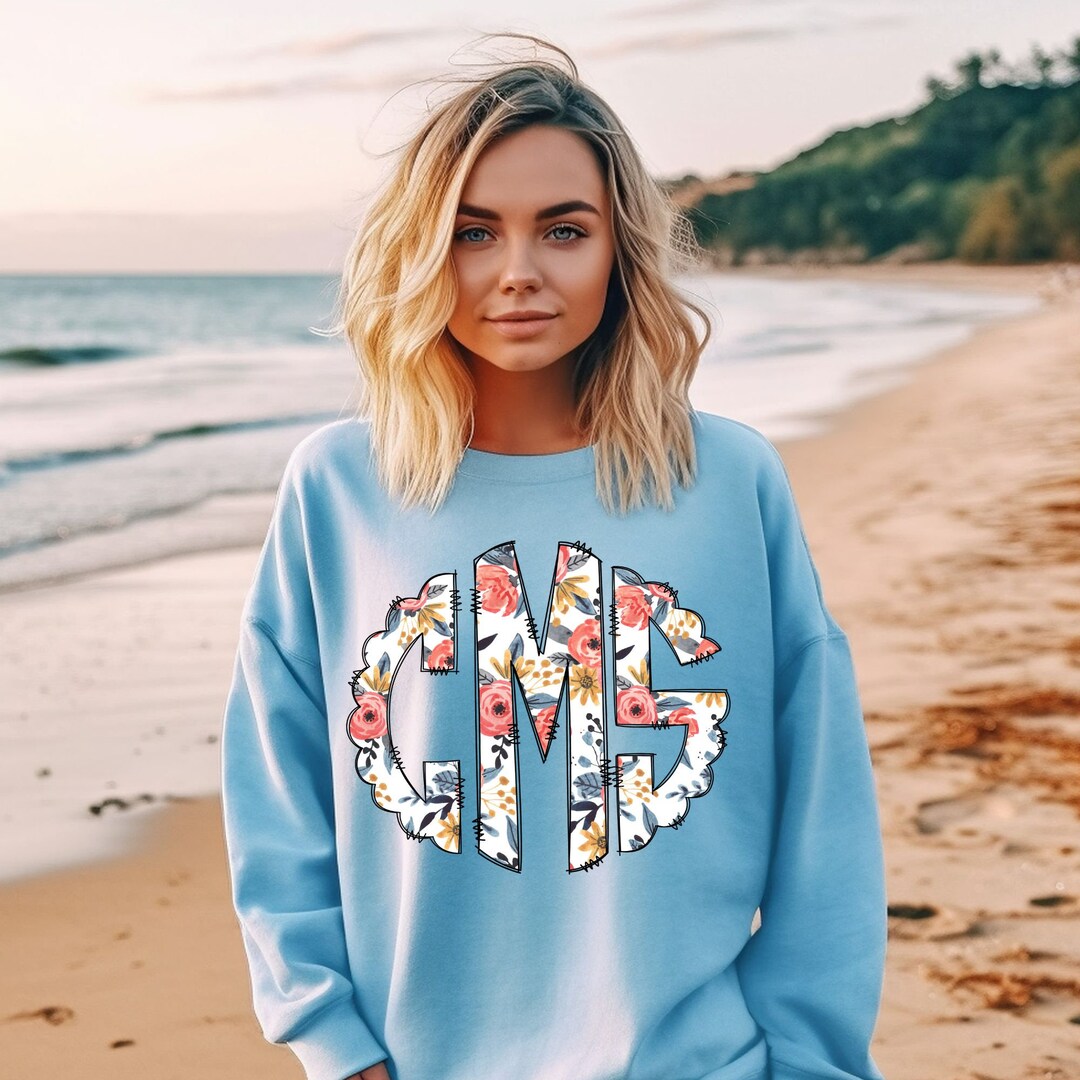 Monogrammed Sweatshirt, Personalized Sweater, Gifts for Her - Etsy