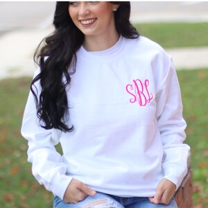 Embroidered Personalized Monogram Sweatshirt, Monogrammed Crewneck ...