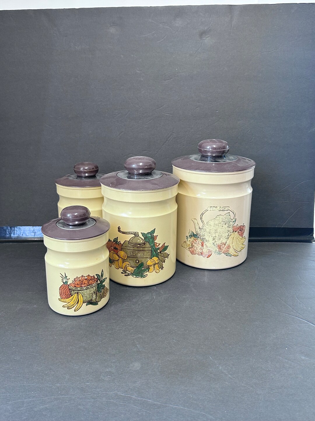 Vintage Kromex Nesting Metal Aluminum Canister Set, Set of 4 Retro ...