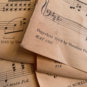 Vintage Antiqued Large Music Sheets, Vintage Paper Pack, Old Sheet ...