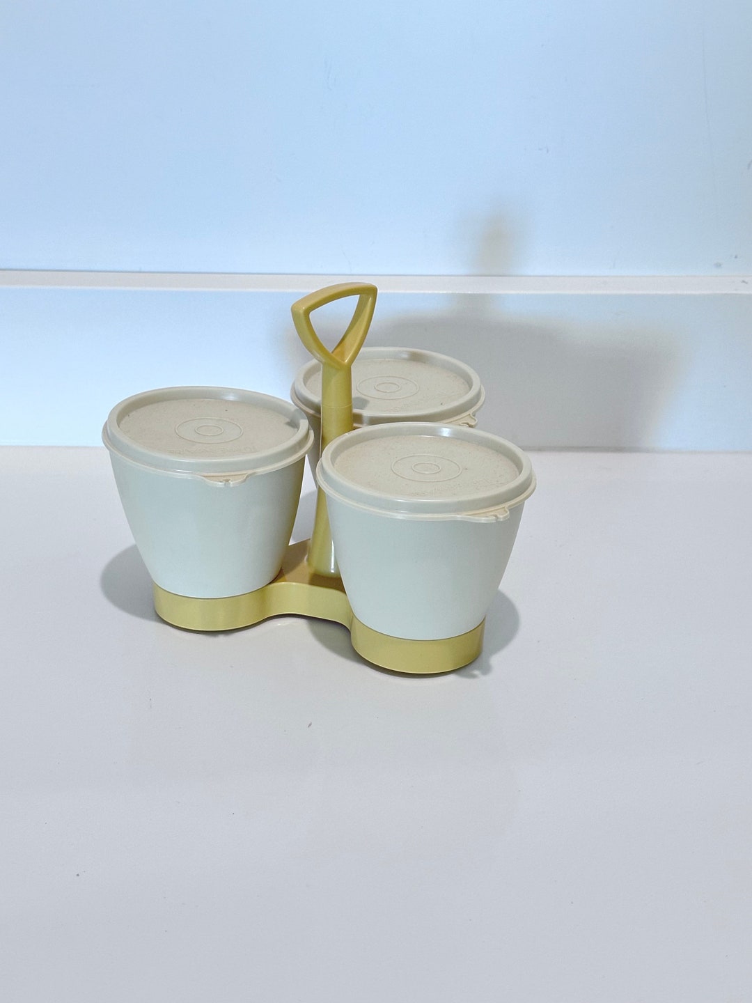 Vintage Tupperware Almond and Harvest Gold Condiment Caddy 757-10, 768 ...