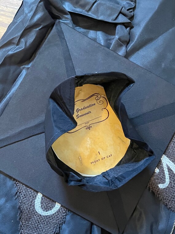 Vintage black graduation cap and gown, graduation cos… - Gem