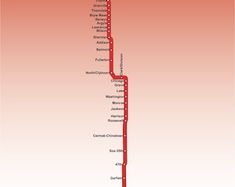 Chicago Orange Line Map | Etsy