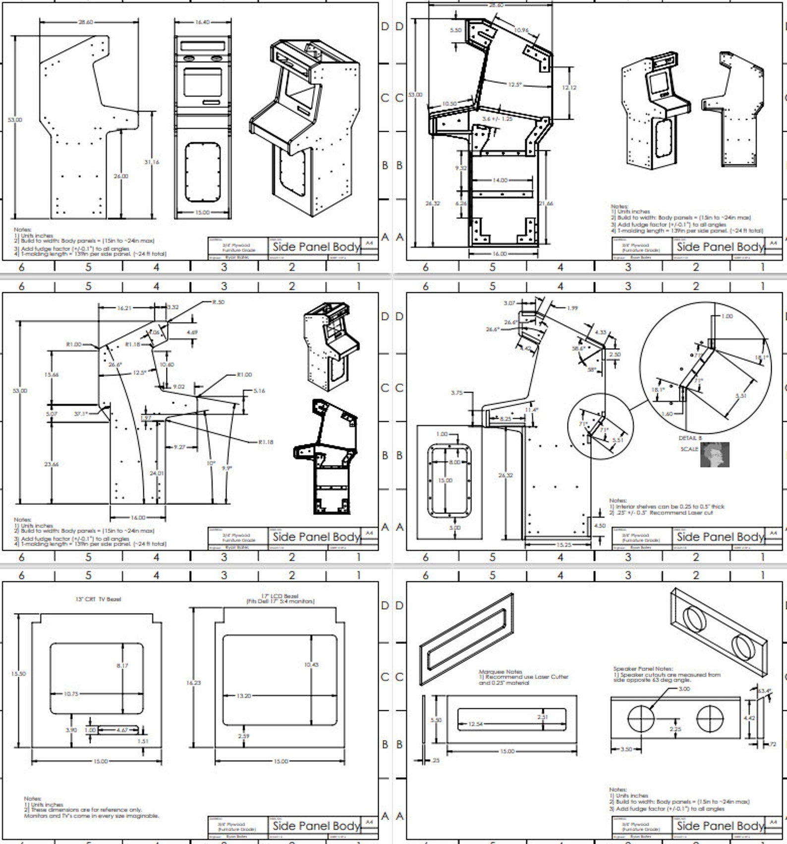 13" CRT Arcade Cabinet Plans /CAD Package (2:3 Scale Neogeo MVS Style ...