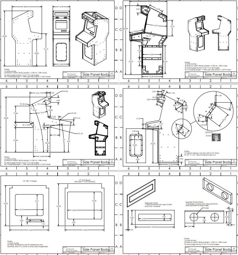 13" CRT Arcade Cabinet Plans /CAD Package (2:3 Scale Neogeo MVS Style ...