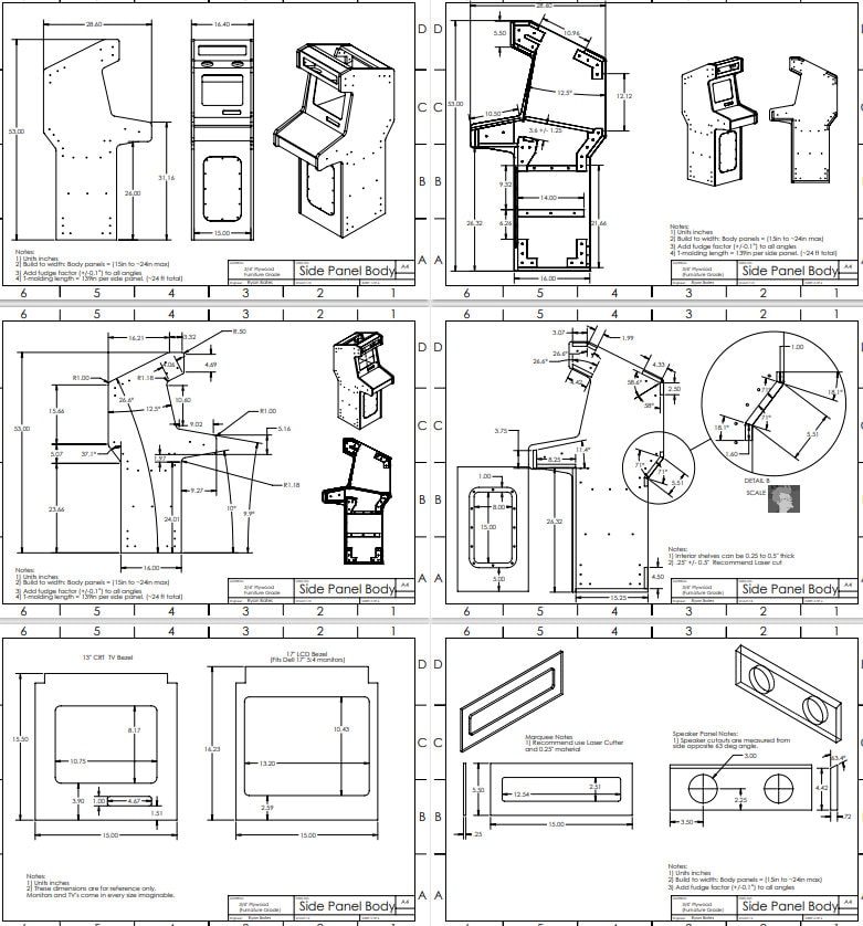 13" CRT Arcade Cabinet Plans /CAD Package (2:3 Scale Neogeo MVS Style ...