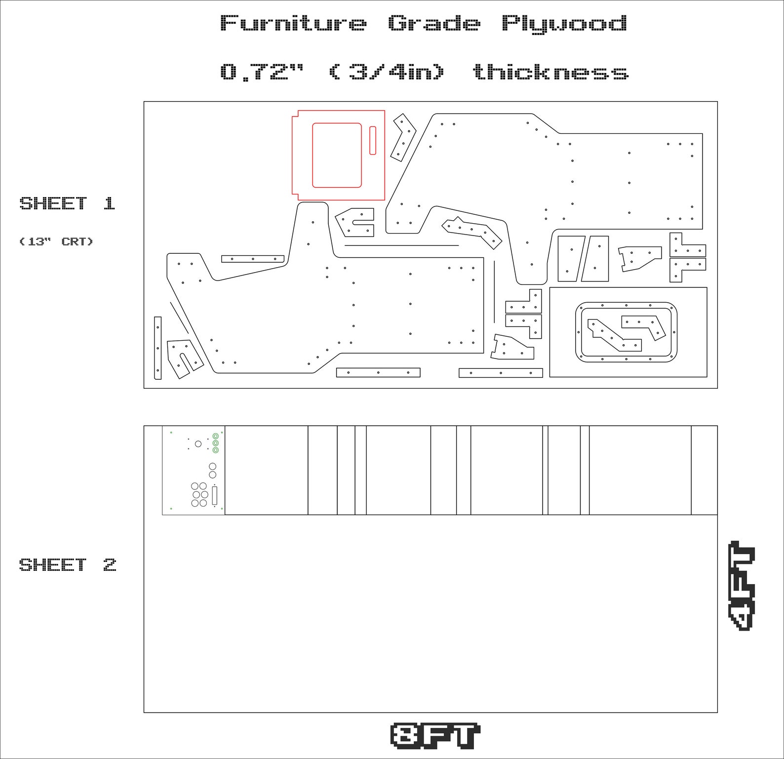 13" CRT Arcade Cabinet Plans /CAD Package (2:3 Scale Neogeo MVS Style ...