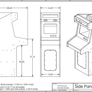 13" CRT Arcade Cabinet Plans /CAD Package (2:3 Scale Neogeo MVS Style ...