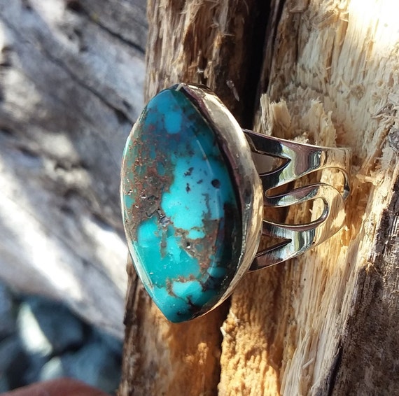 Turquoise Ring Size10 Sterling Silver Salejewelrynative American Turquoise Jewelrynavajo Jewelrysilver Sale Bohemian Accessories Etsy