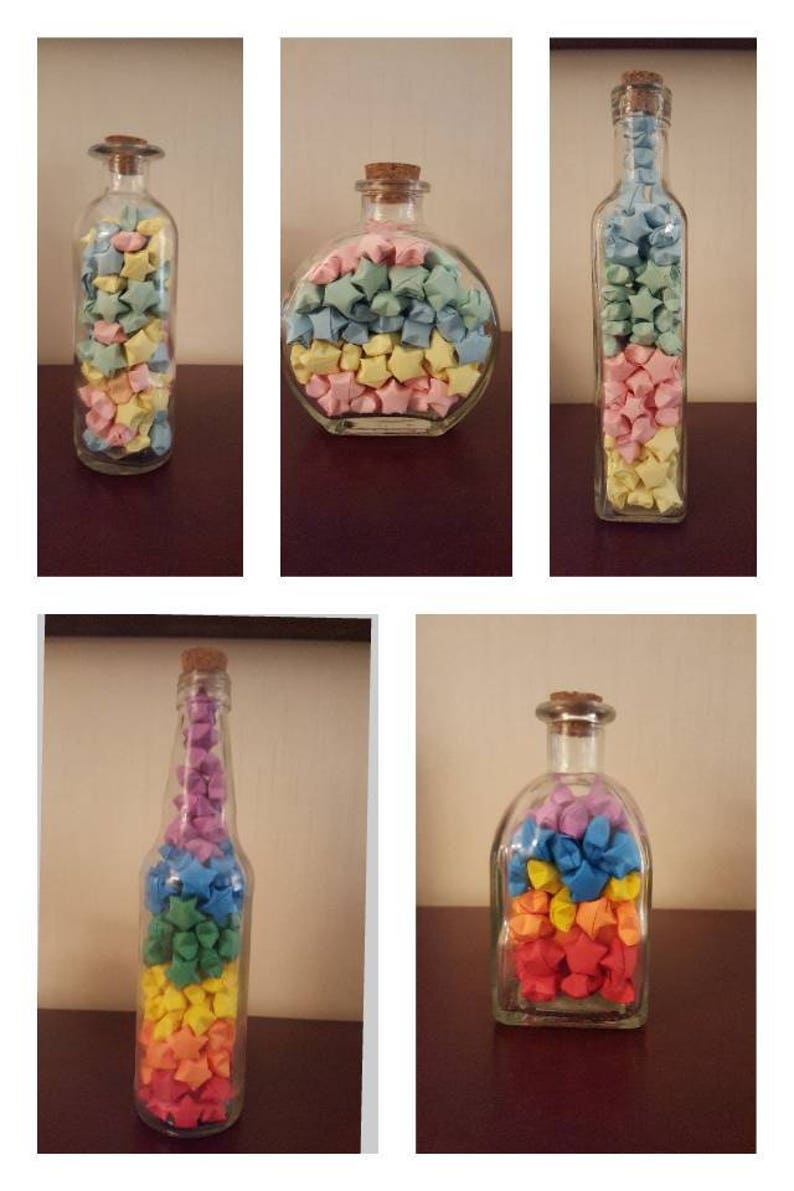 Origami Lucky Star Glass Jar - Etsy