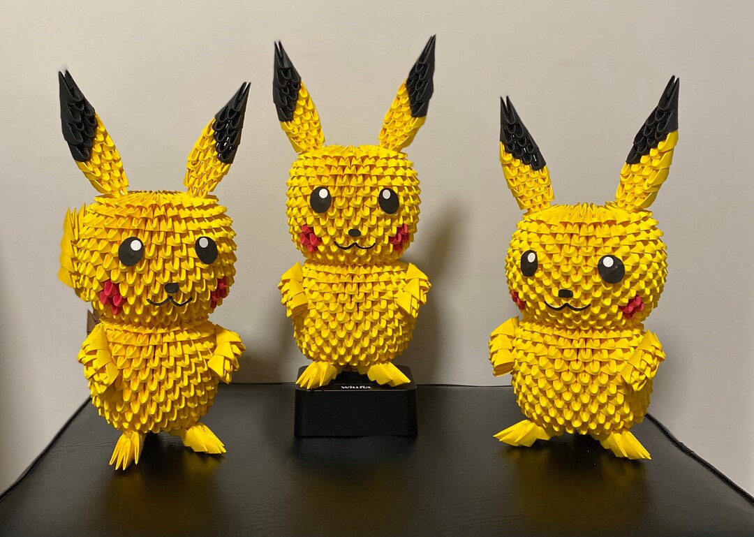 3D Origami Pokemon - Pikachu - Etsy