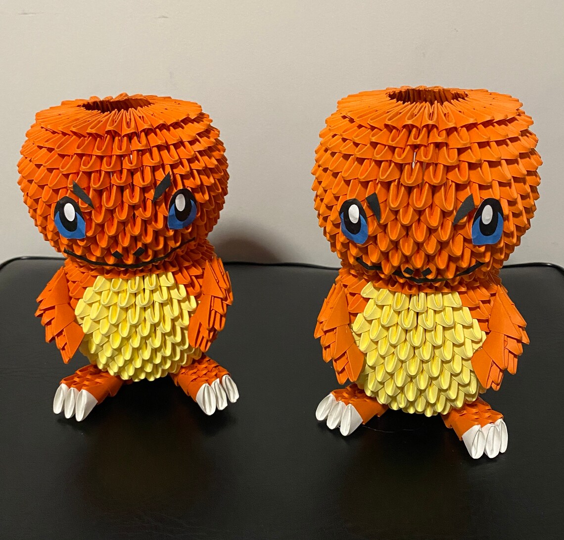 3D Origami Pokemon Charmander - Etsy