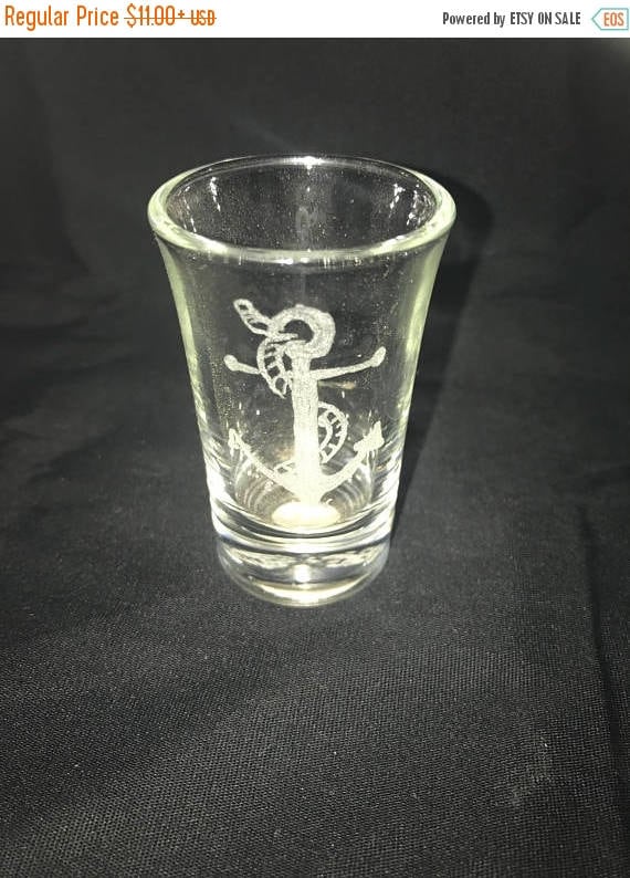 Anchor with rope shot glass or shooter glass Anchor shot | Etsy