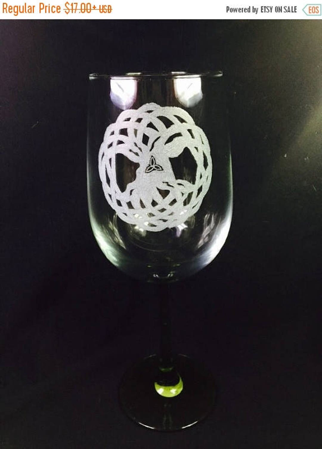 Celtic Tree of Life-custom Glass Etch, Wine Glass, Etched Wine Glass ...