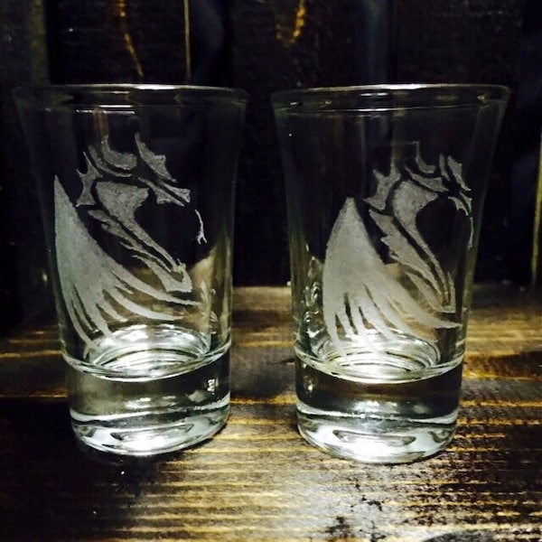 Dragon Etched Shot Glasses - Etsy