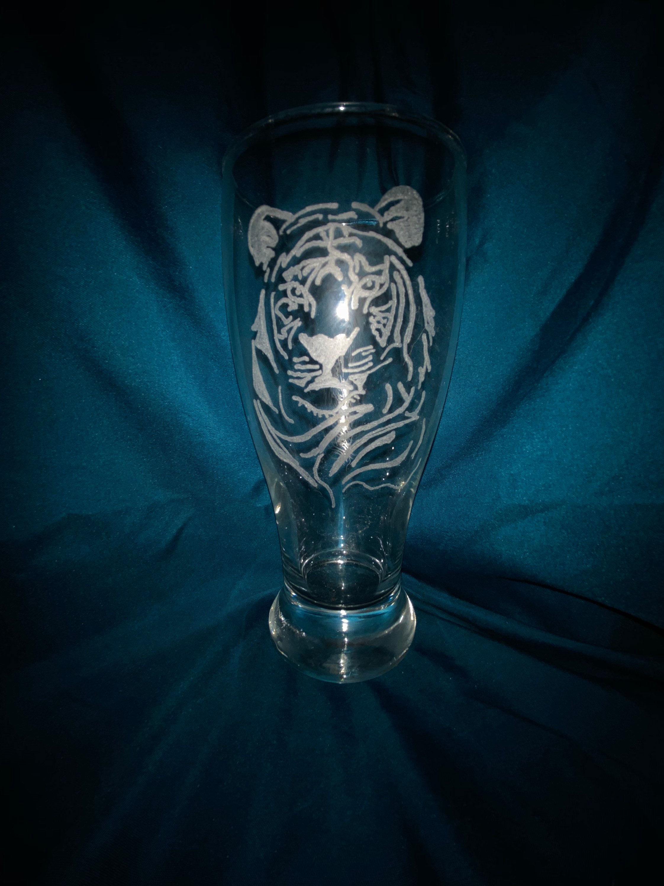 Tiger Pilsner glass tiger pint glass large cat jungle cat | Etsy