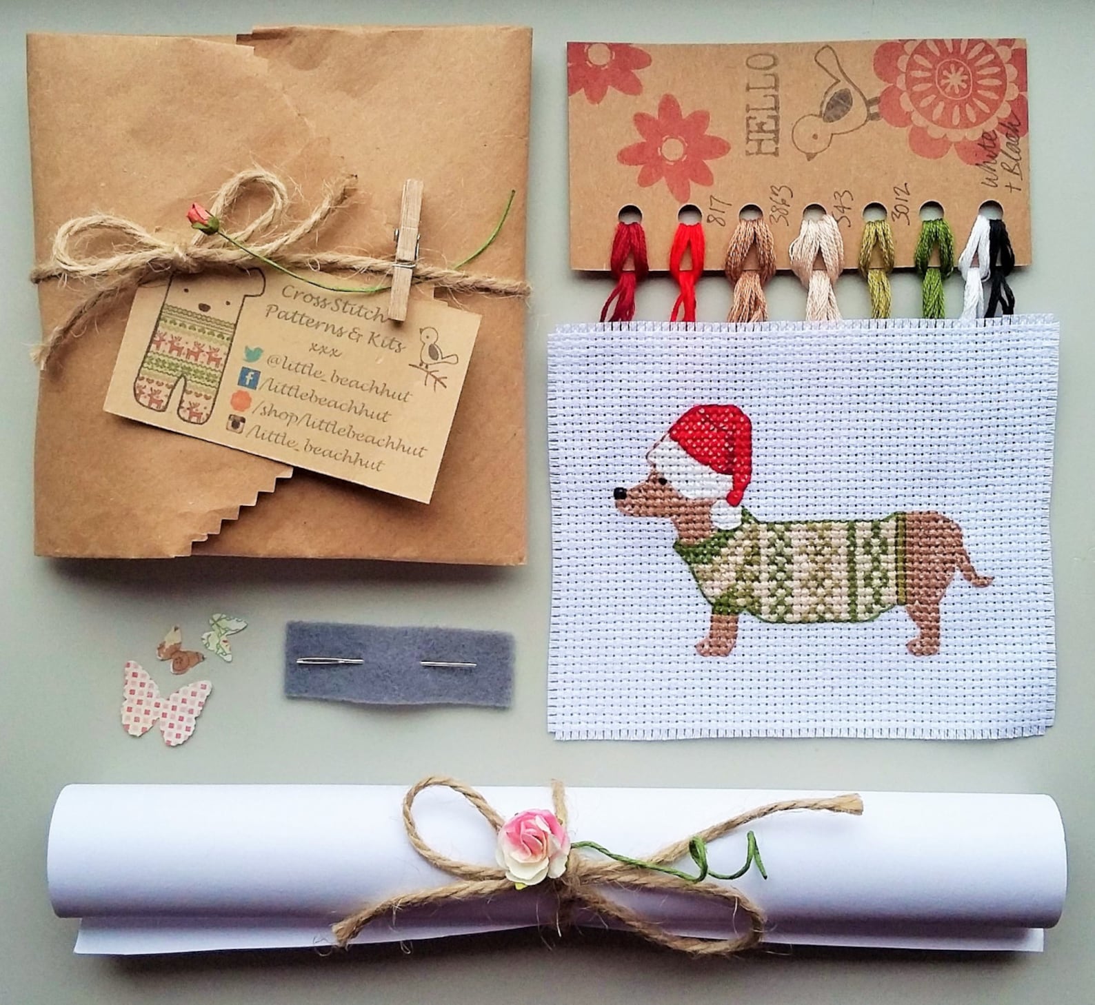 Sausage Dog Cross Stitch Kits Dachshund Cross Stitch - Etsy