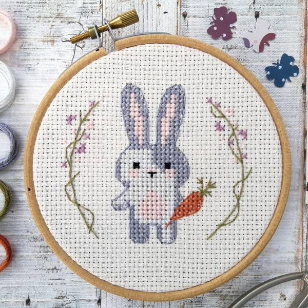 Cross Stitch Bunny - Etsy