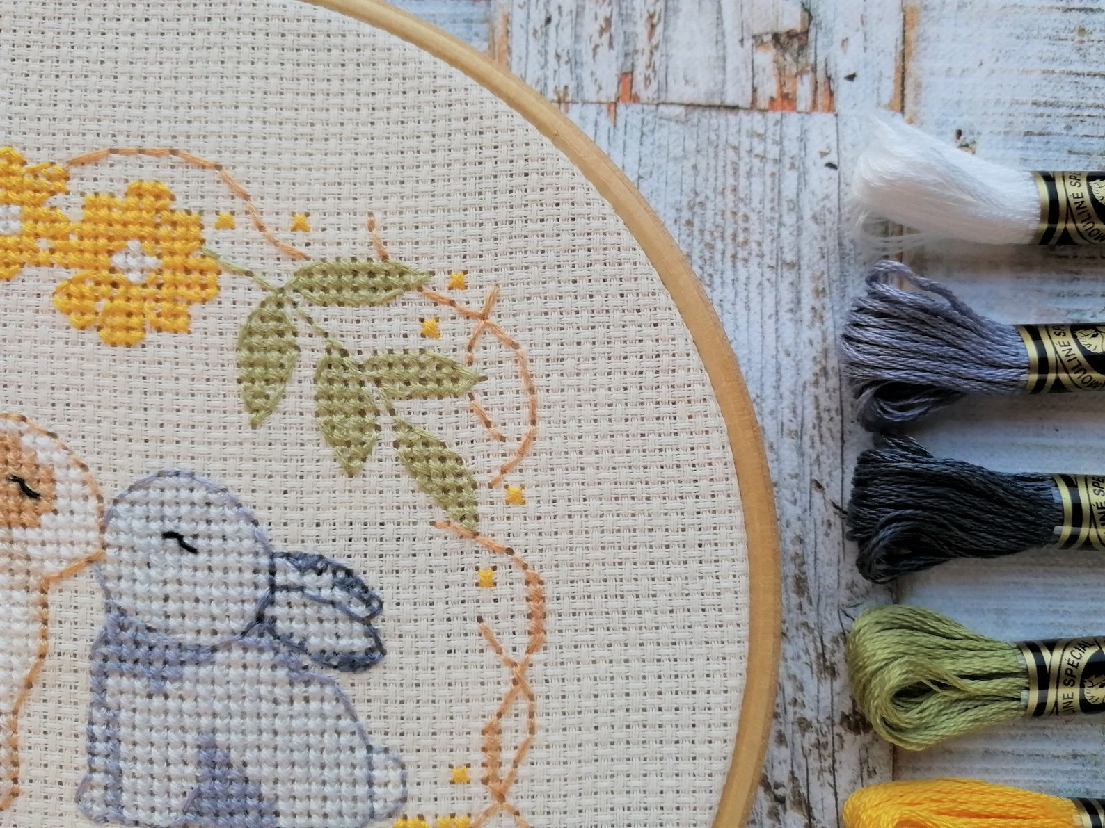 Rabbits Embroidery Pattern, Rabbits Cross Stitch, Wedding Embroidery ...