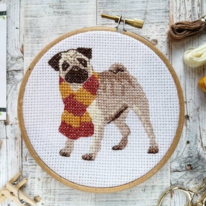 Pug Cross Stitch Pattern, Pug Lovers Gift, Embroidery Pug, Dog Cross ...