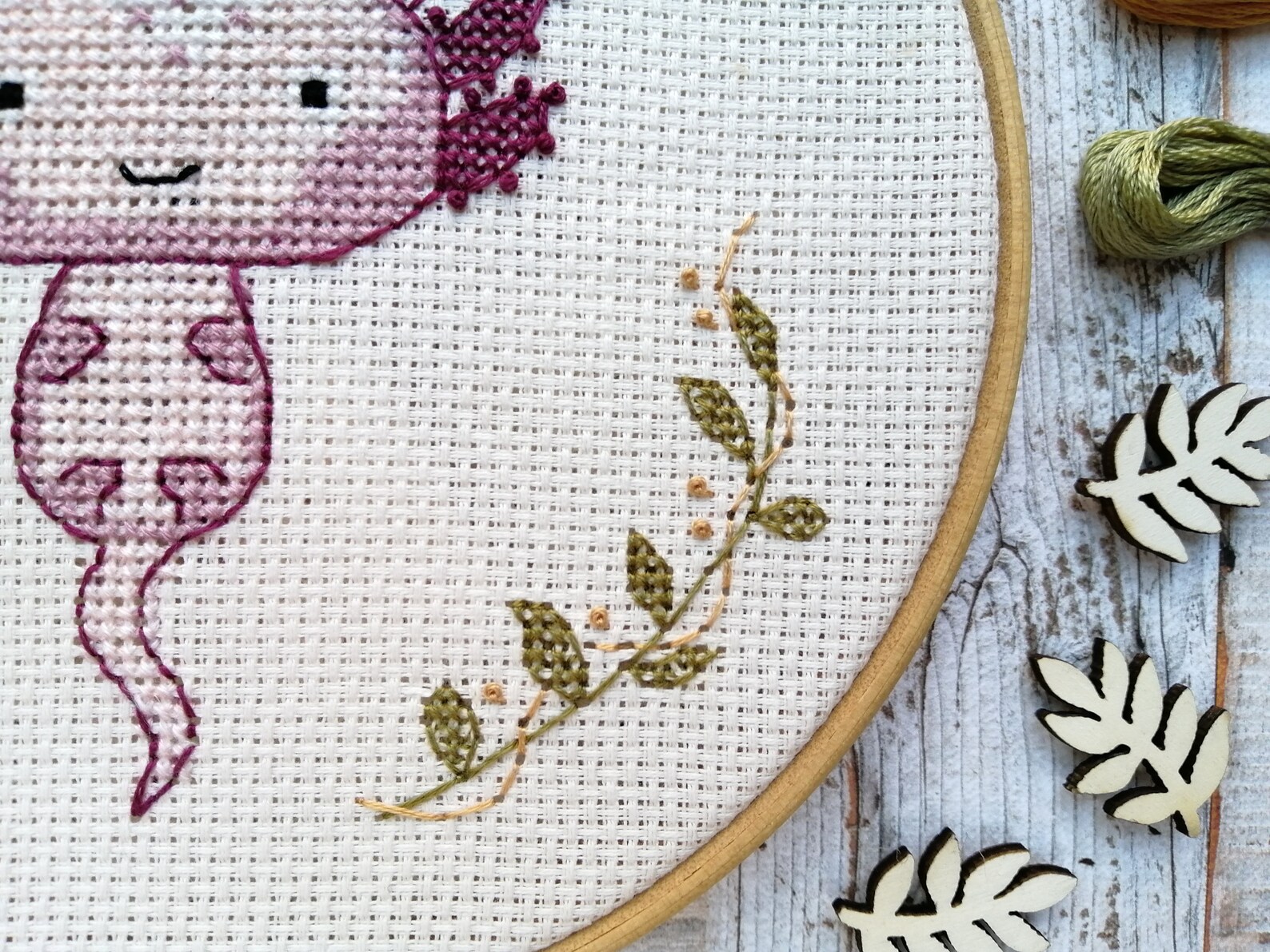 Axolotl Cross Stitch Kit Embroidered Axolotl Axolotl Cross - Etsy