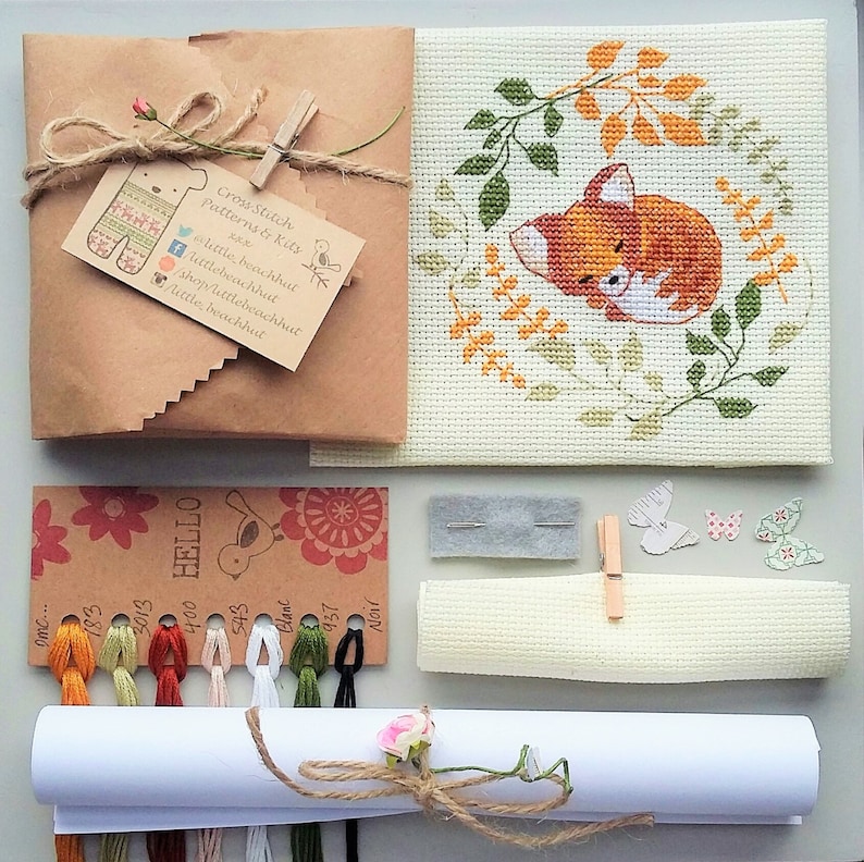 Fox Cross Stitch Kit Cross Stitch Pattern Embroidery Kit - Etsy UK