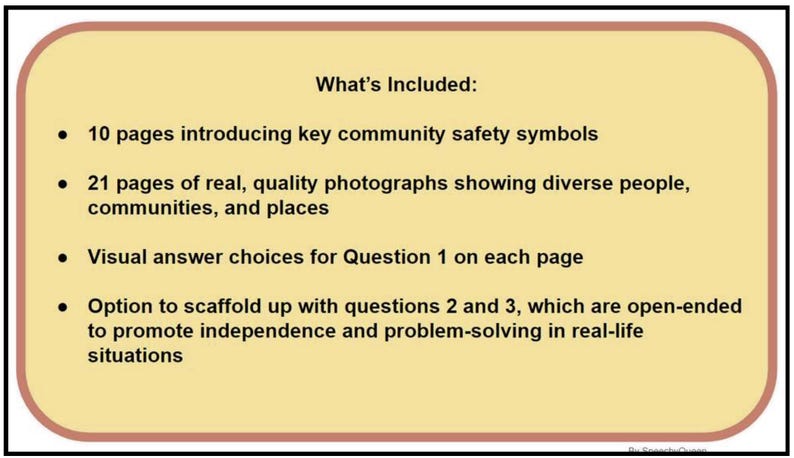 Life Skills - Safety Symbols & Scenarios - Functional Speech Therapy ...