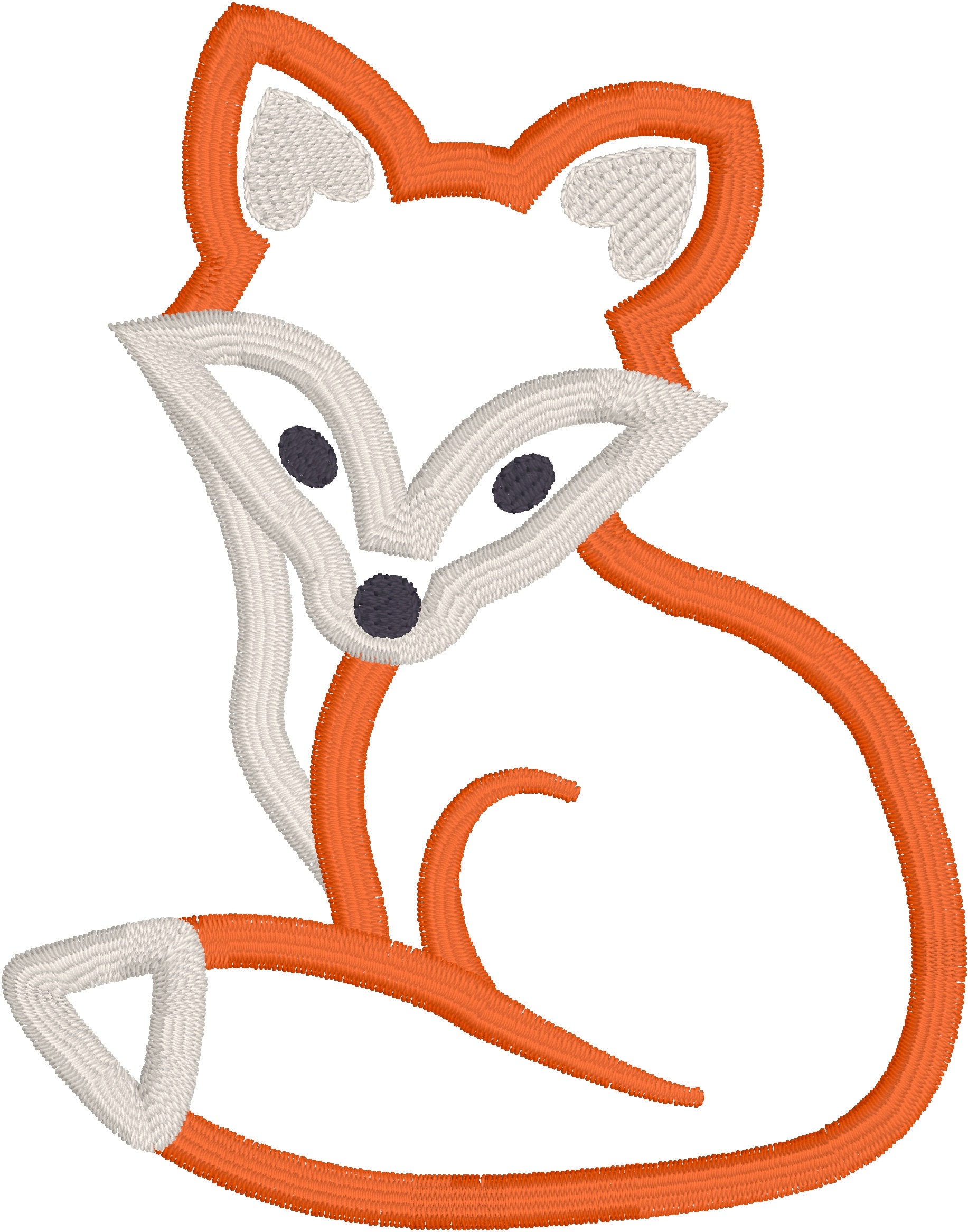 Fox Applique Embroiderydesign Download for Embroidery Machine | Etsy