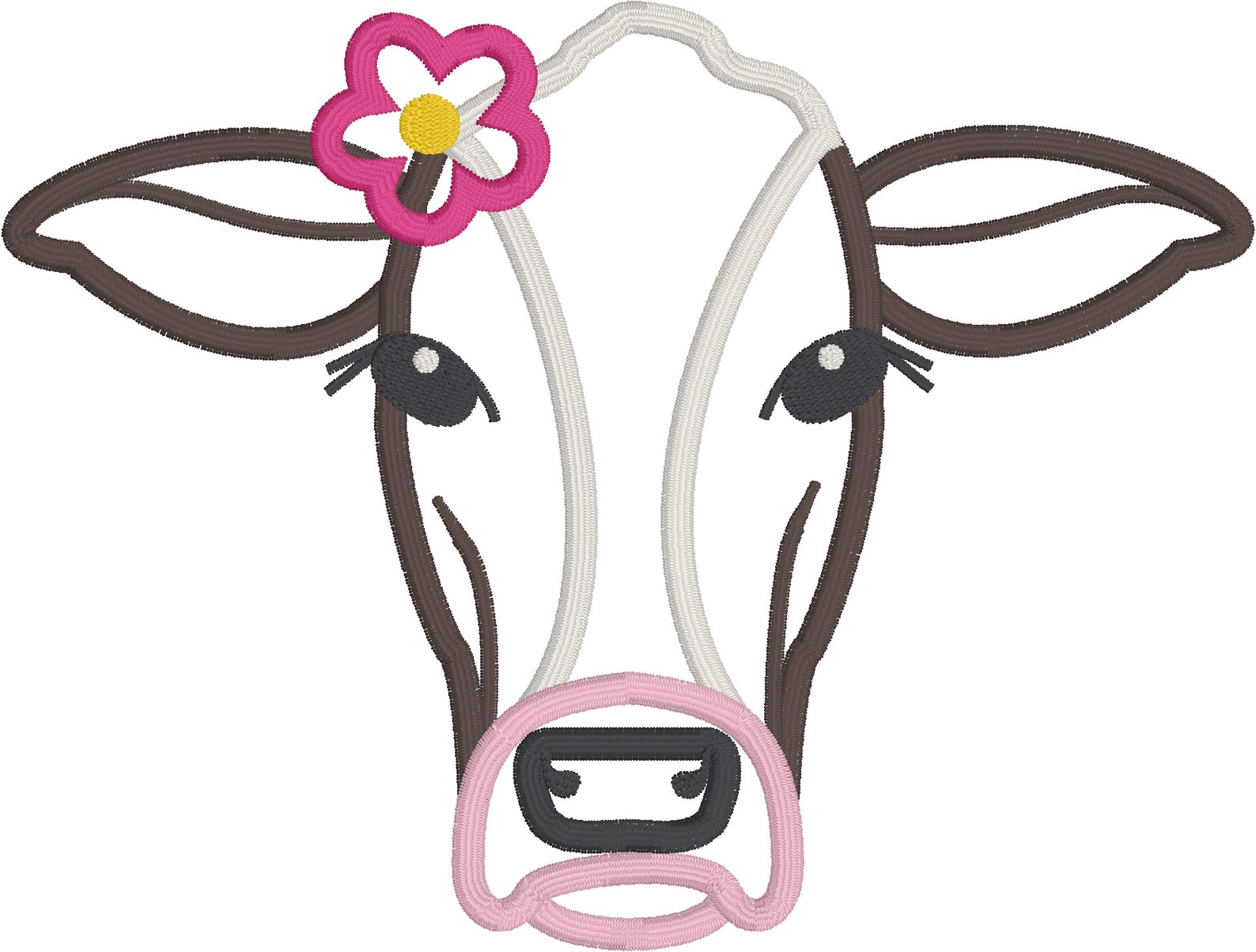 Cow Appliqué Embroidery Design Download for Embroidery | Etsy
