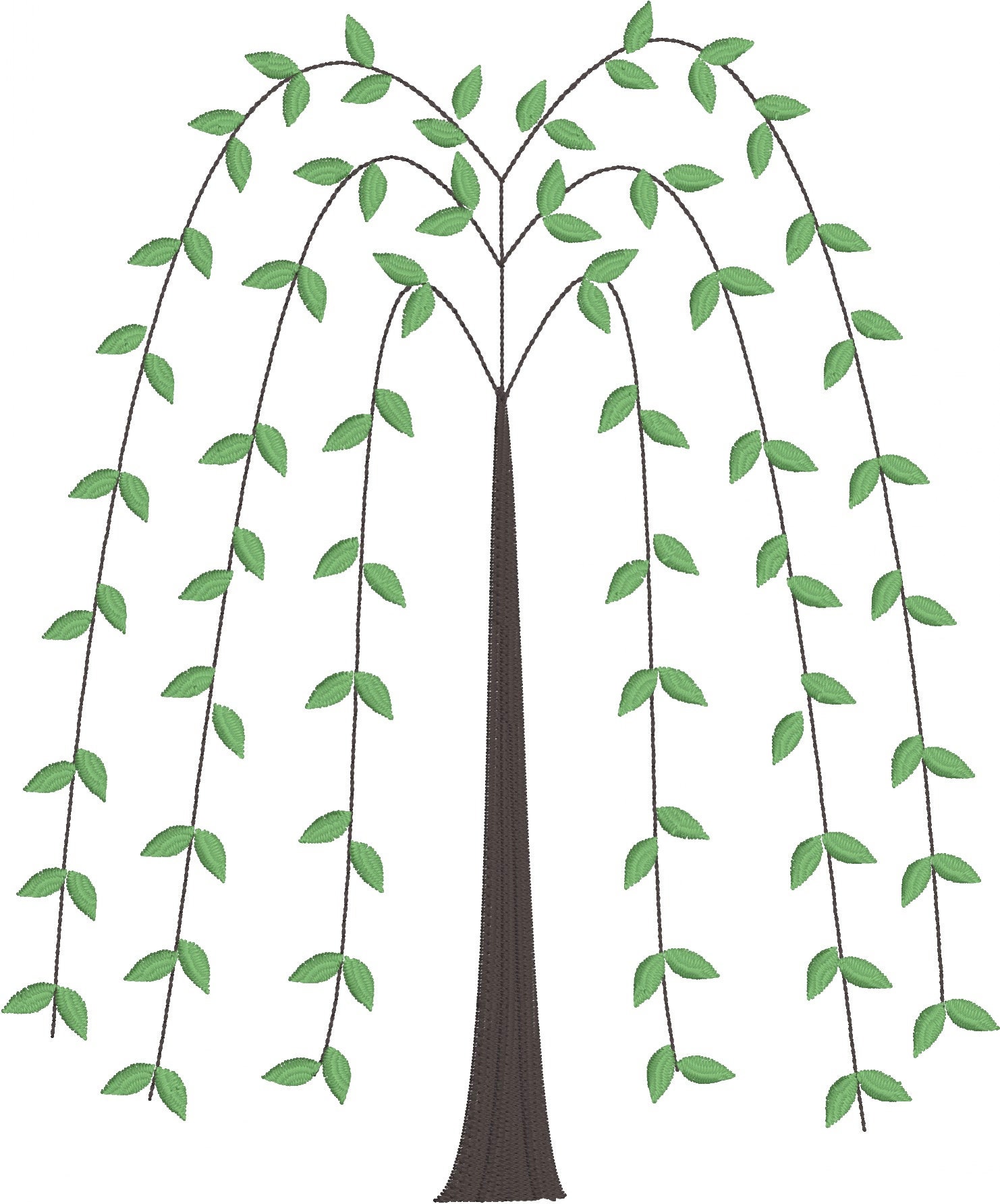 Primitive Country Weeping Willow Tree Embroidery Design Download for ...