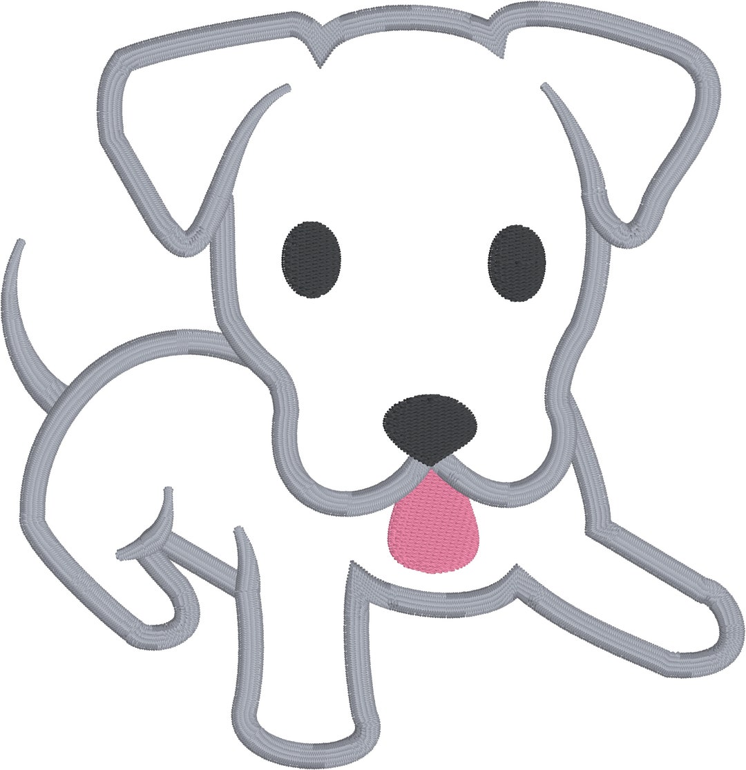 Pitbull Puppy Appliqué Design Download for Embroidery Machine, Dog - Etsy