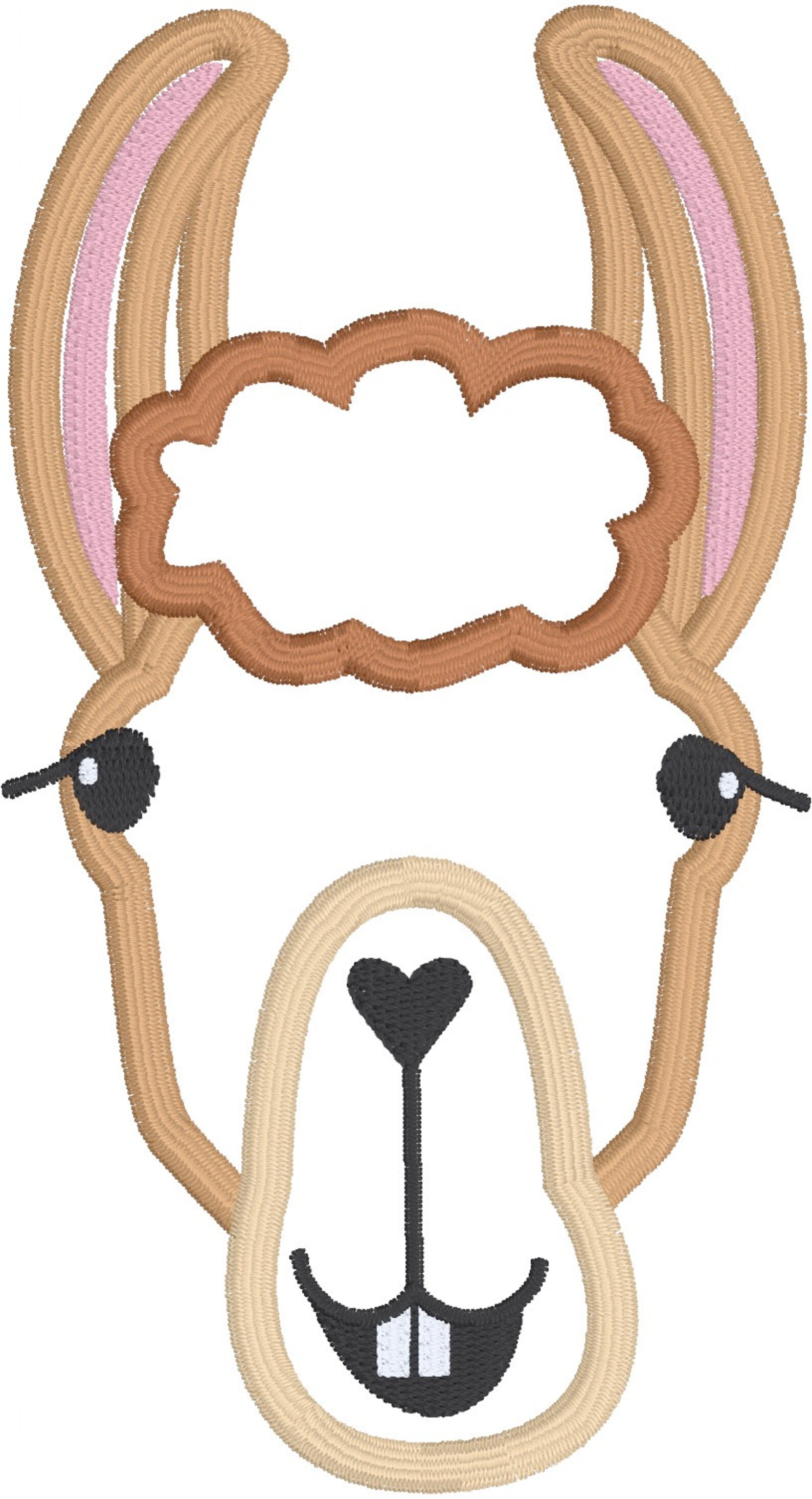 Llama Face Appliqué Design Download for Embroidery Machine | Etsy