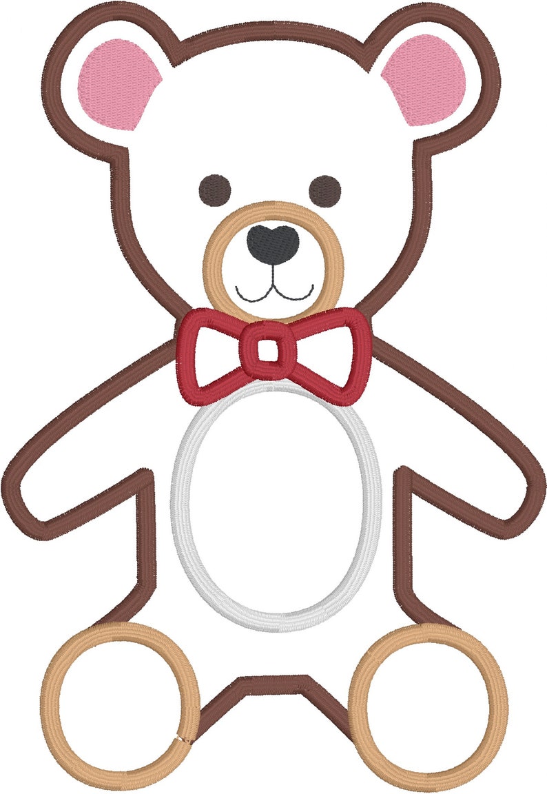 Teddy Bear Applique Embroidery Design Machine Applique - Etsy