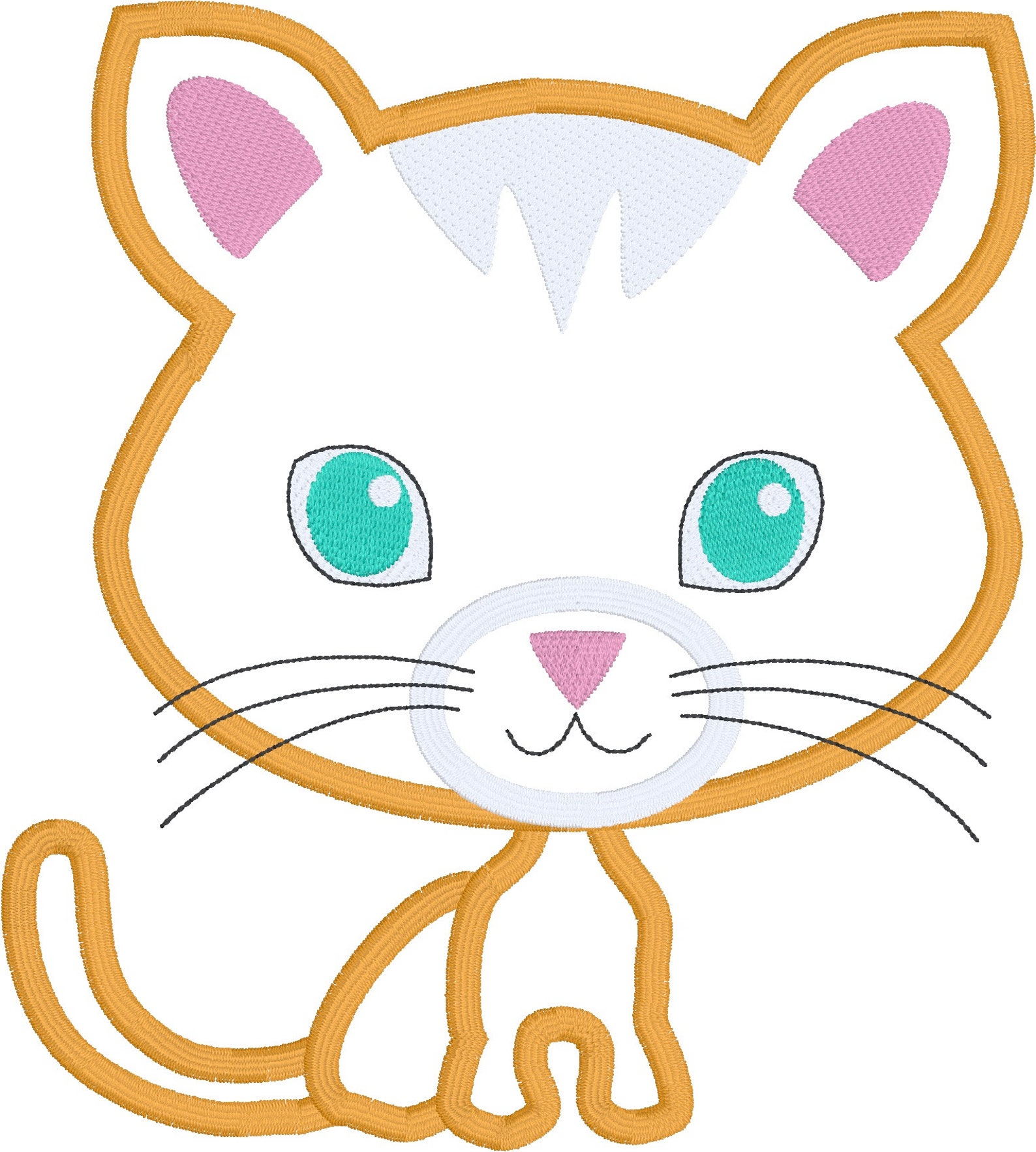 Kitty Cat Applique Embroidery Design File for Use With an | Etsy