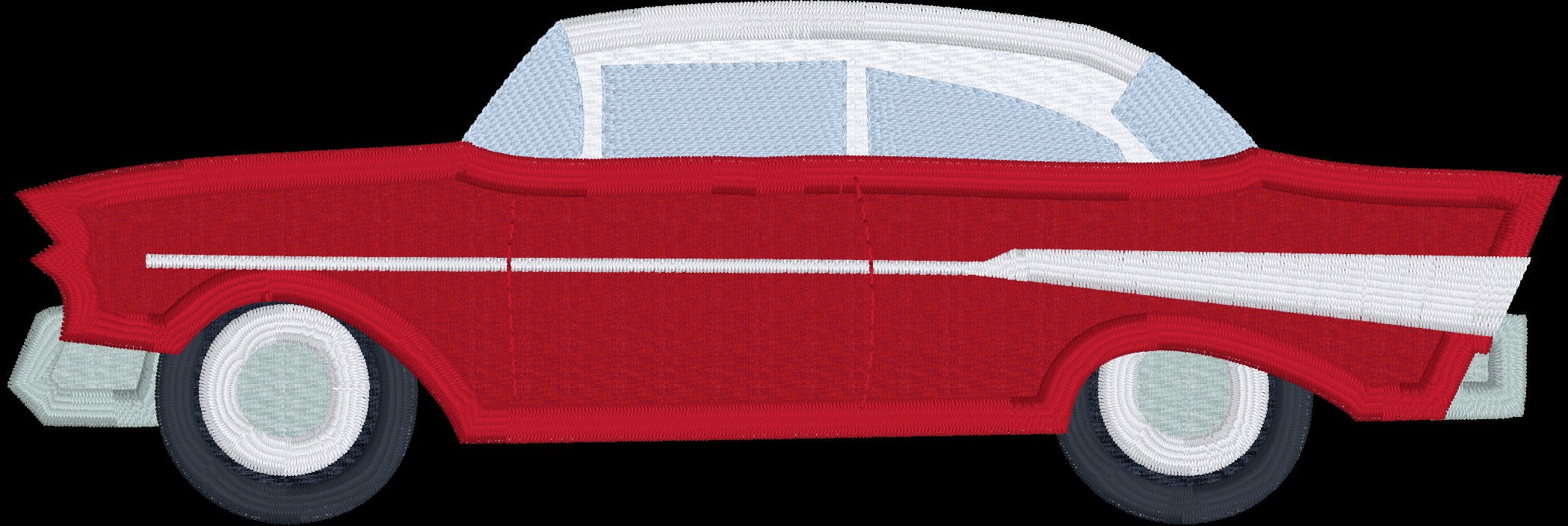 Classic 1950's Chevy applique embroidery design download | Etsy