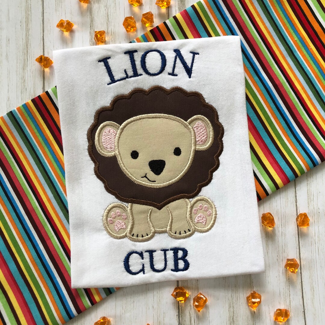Lion Cub Mascot Applique Embroidery Design Download - Etsy