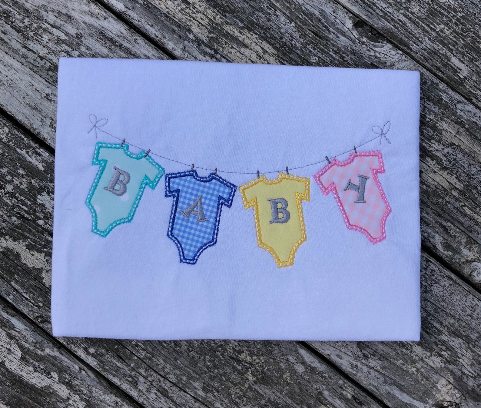 Baby Clothesline Appliqué Embroidery Design for Use With an Embroidery ...