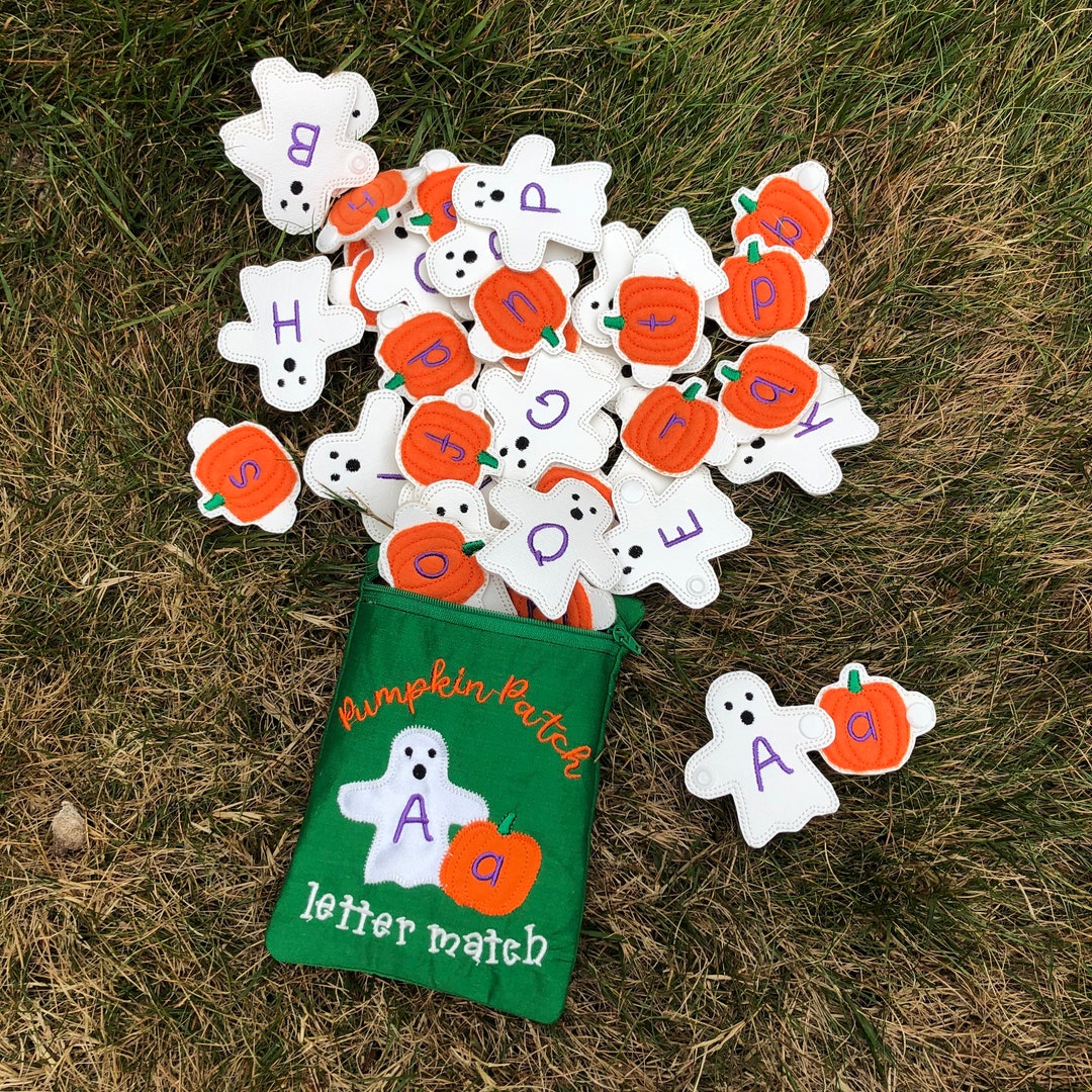 ITH Pumpkin Patch Letter Match and Word Builder Game Embroidery Design ...