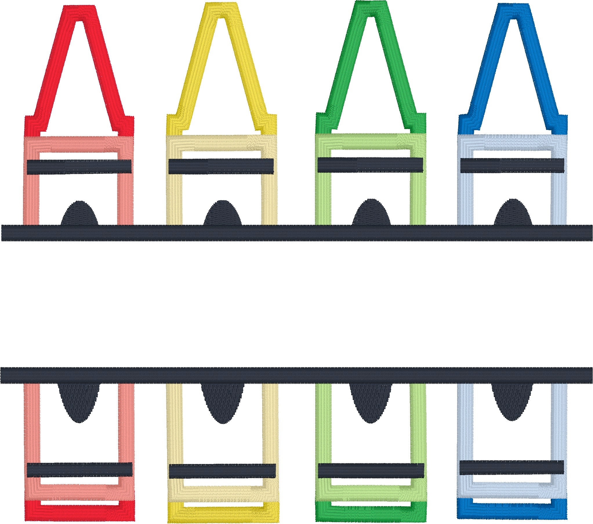 Split Crayon Back to School Applique Embroidery Design Download for ...