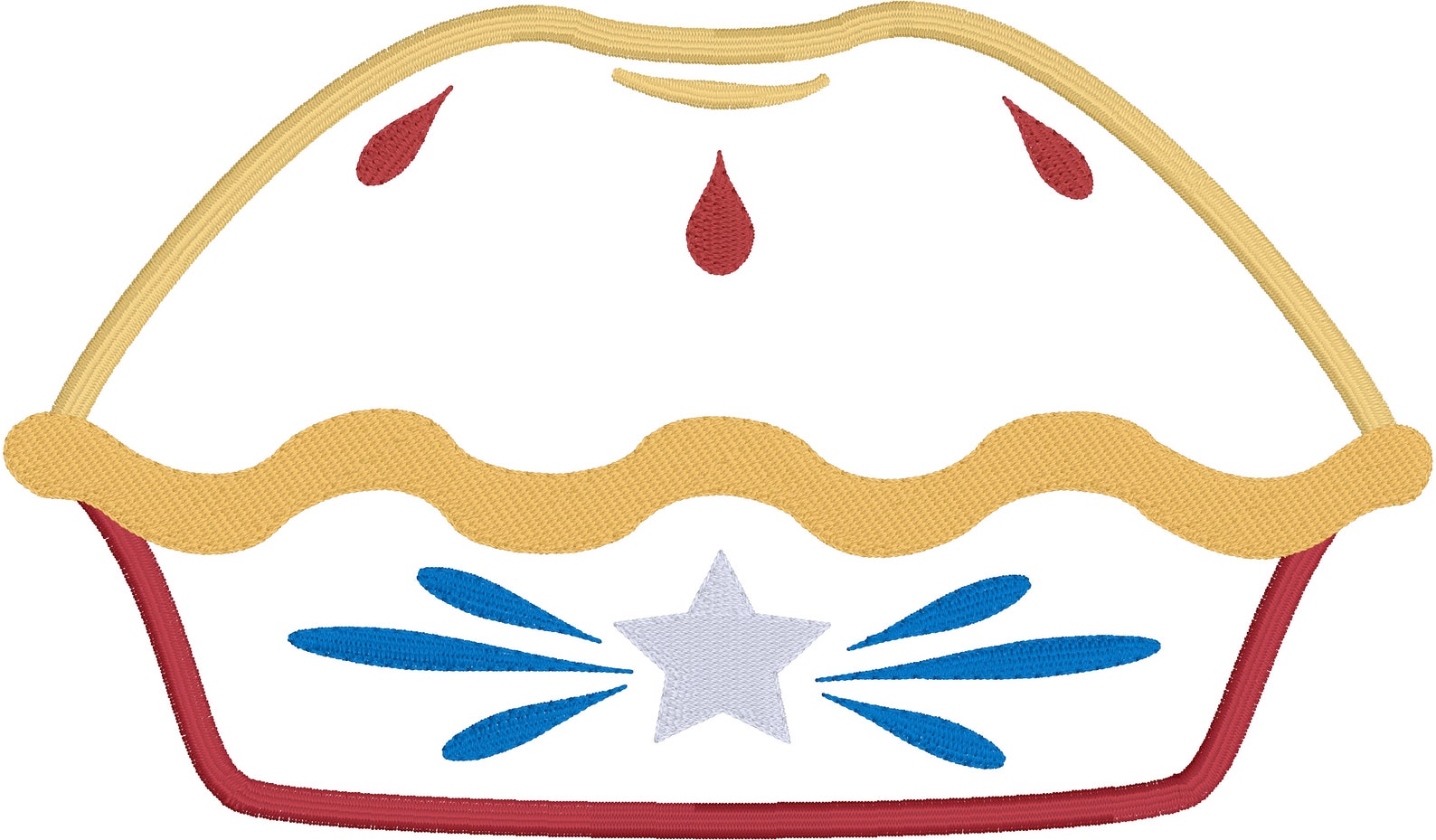 Apple Pie Appliqué Design Download for Embroidery Machine, Summer Theme ...