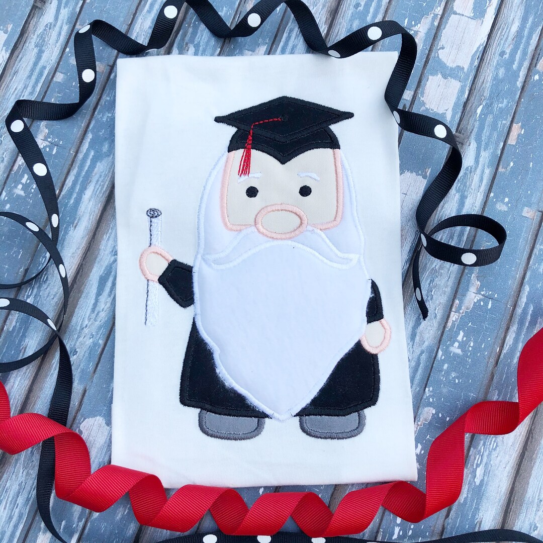 Graduation Graduate Gnome Applique Embroidery Design File for Use With ...