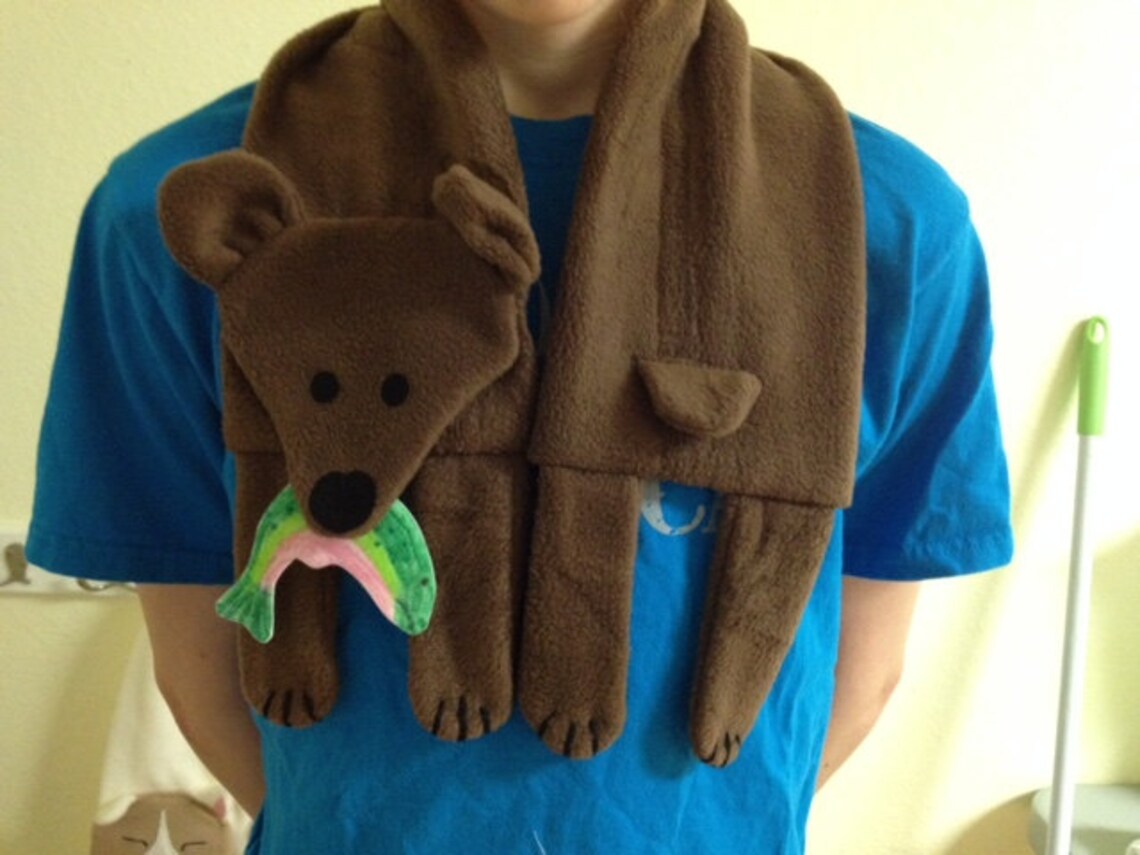 Bear Scarf Sewing Pattern, Kids Fleece Scarf (PDF Pattern) - Etsy