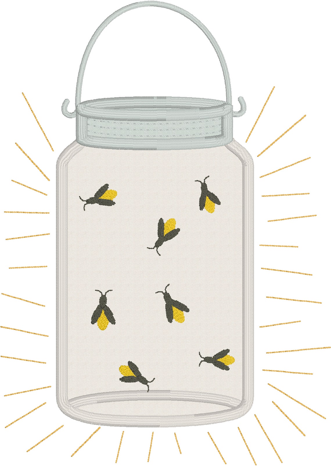 Firefly Lantern Appliqué Design Download for Embroidery - Etsy